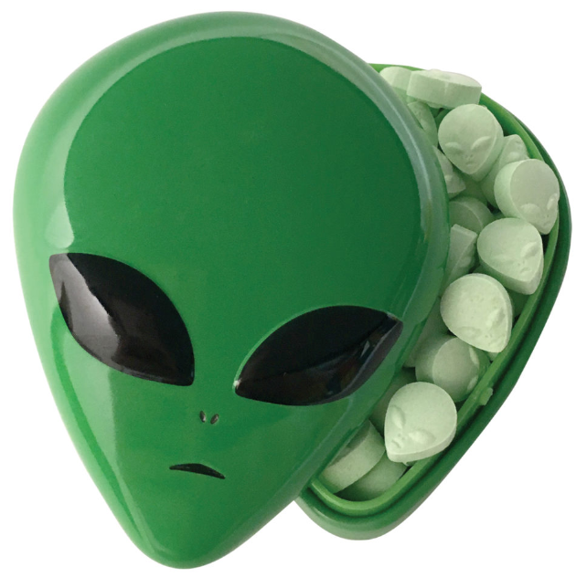 Alien Head Tin With Sour Green Apple Candy 1oz – USAFoods