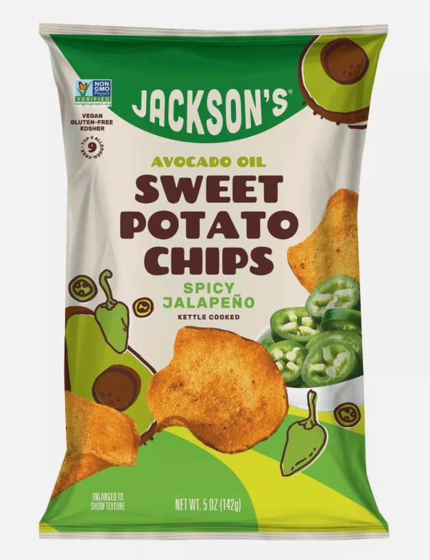 Jackson's Avocado Oil Kettle Cooked Sweet Potato Chips Spicy Jalapeno ...