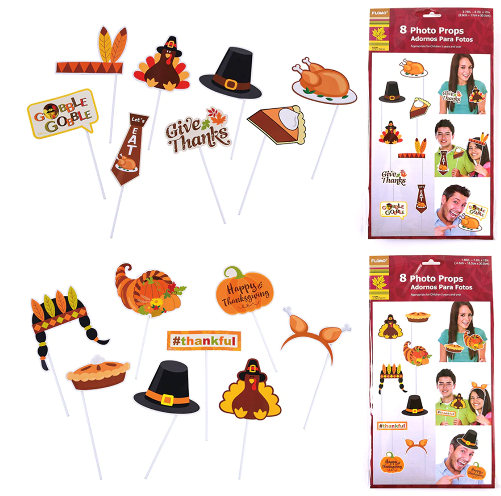 Thanksgiving Photo Props 8ct 1 Pack Assorted – USAFoods