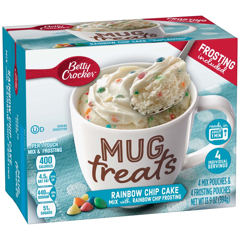 Betty Crocker Rainbow Chip Cake Mix Mug Treats with Rainbow Chip Toppi ...