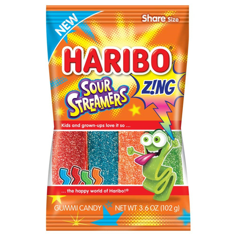 Haribo Z!NG Sour Streamers 3.6oz – USAFoods