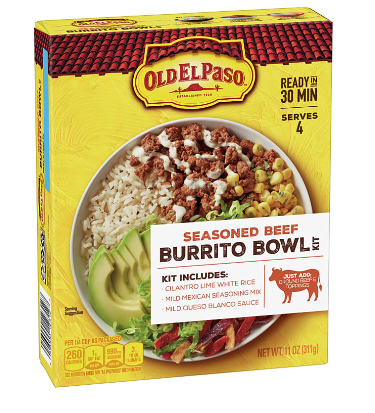 Old El Paso Burrito Bowl Kit Ground Beef 11oz – USAFoods