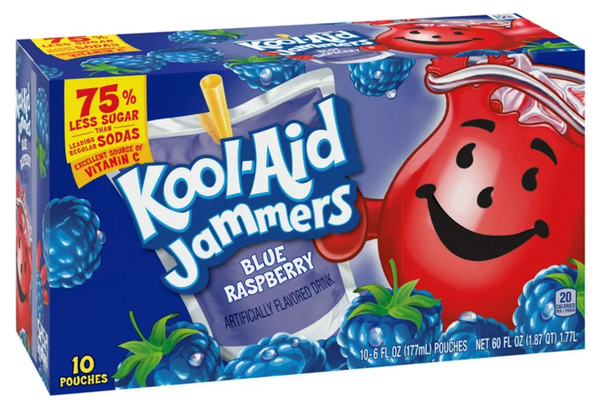 Kool Aid Jammers Blue Raspberry Flavoured Drink 60 fl oz (10 ct) – USAFoods